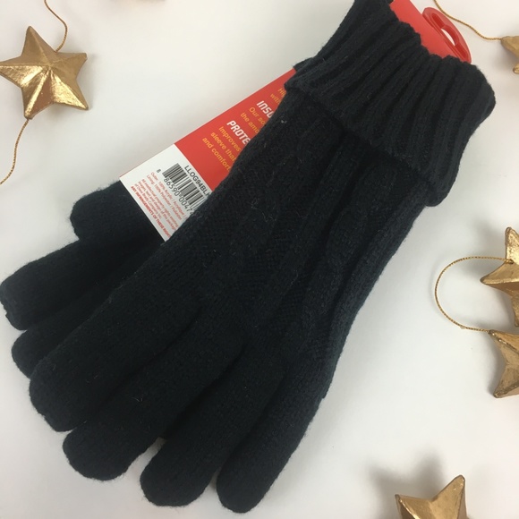 Heat Lockers | Accessories | Heat Lockers Womens Black Cable Knit ...